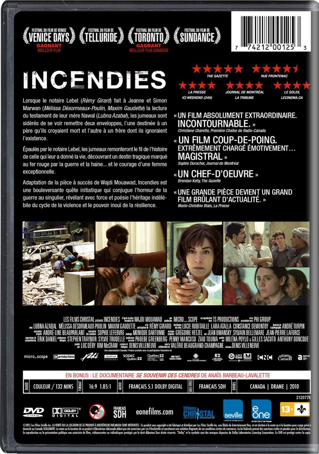 Incendies (DVD) Lubna Azabal M lissa D sormeaux-Poulin Rémy Girard (US ...