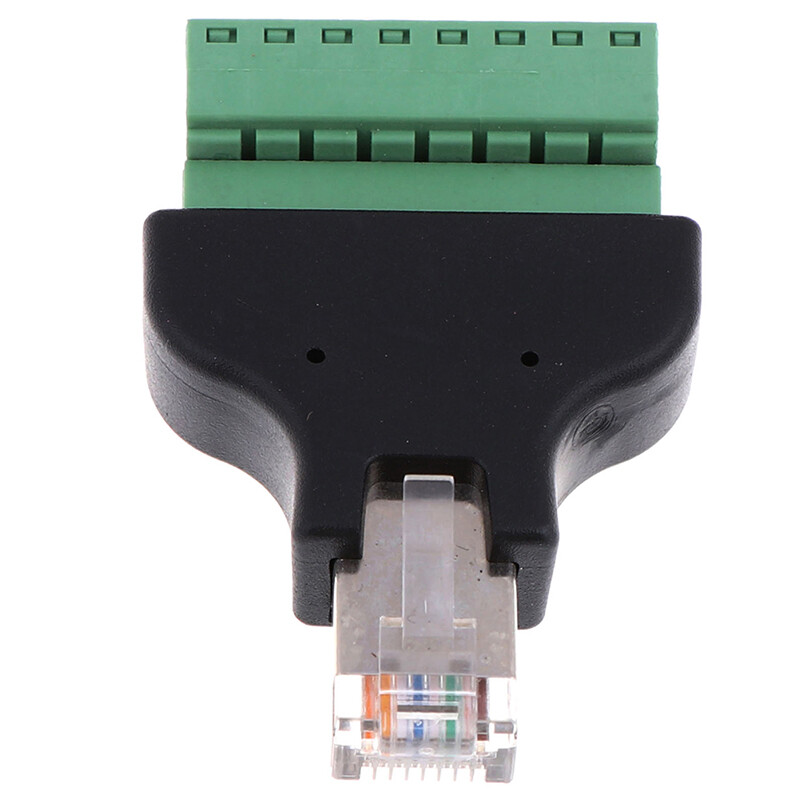 8P8C RJ45 Ethernet Male to 8 Pin AV Terminal Screw Adapter Converter ...