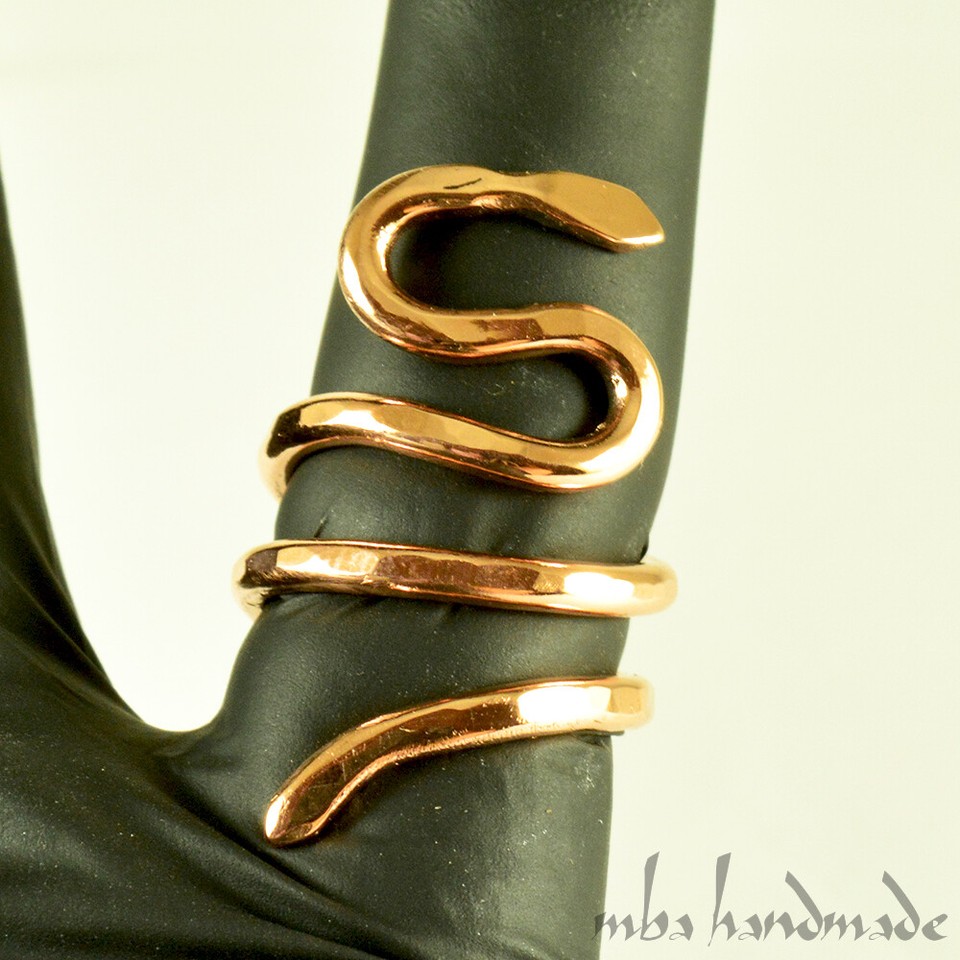 Hammered Copper Snake Ring Any Size Handmade Unique Jewelry - Spiritual ...