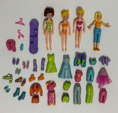 Vintage 2000s Mattel Polly Pocket Lot 44pcs dolls shoes snowboard ...