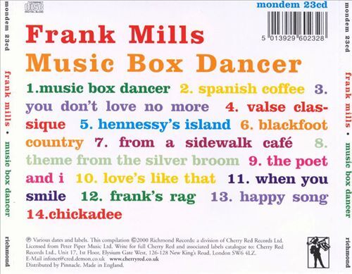 FRANK MILLS MUSIC BOX DANCER NEW CD 5013929602328| eBay