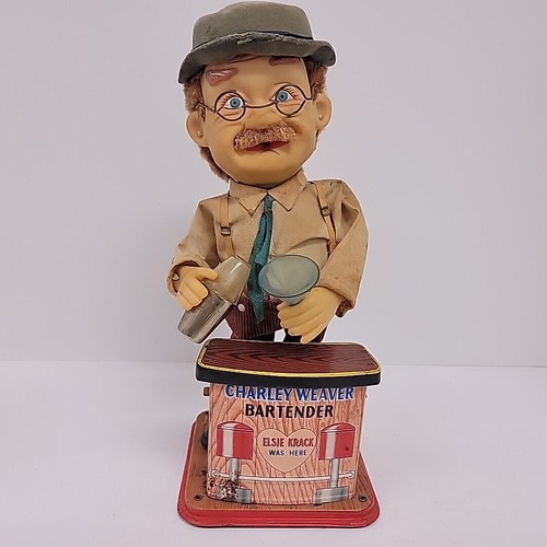 CHARLIE WEAVER The Bartender 1962 Battery Operated Toy - FOR Parts Or ...
