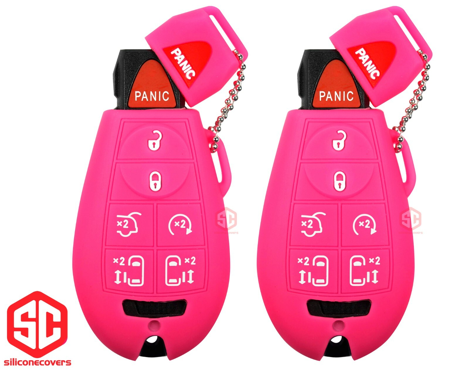 2x New Key Fob Remote Fobik Silicone Cover Fit - For Chrysler Dodge VW ...