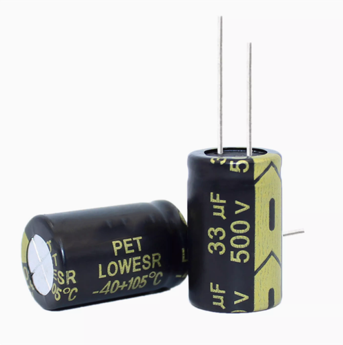 500v 33uf Aluminum Electrolytic Capacitor Power Adapter Black gold ...
