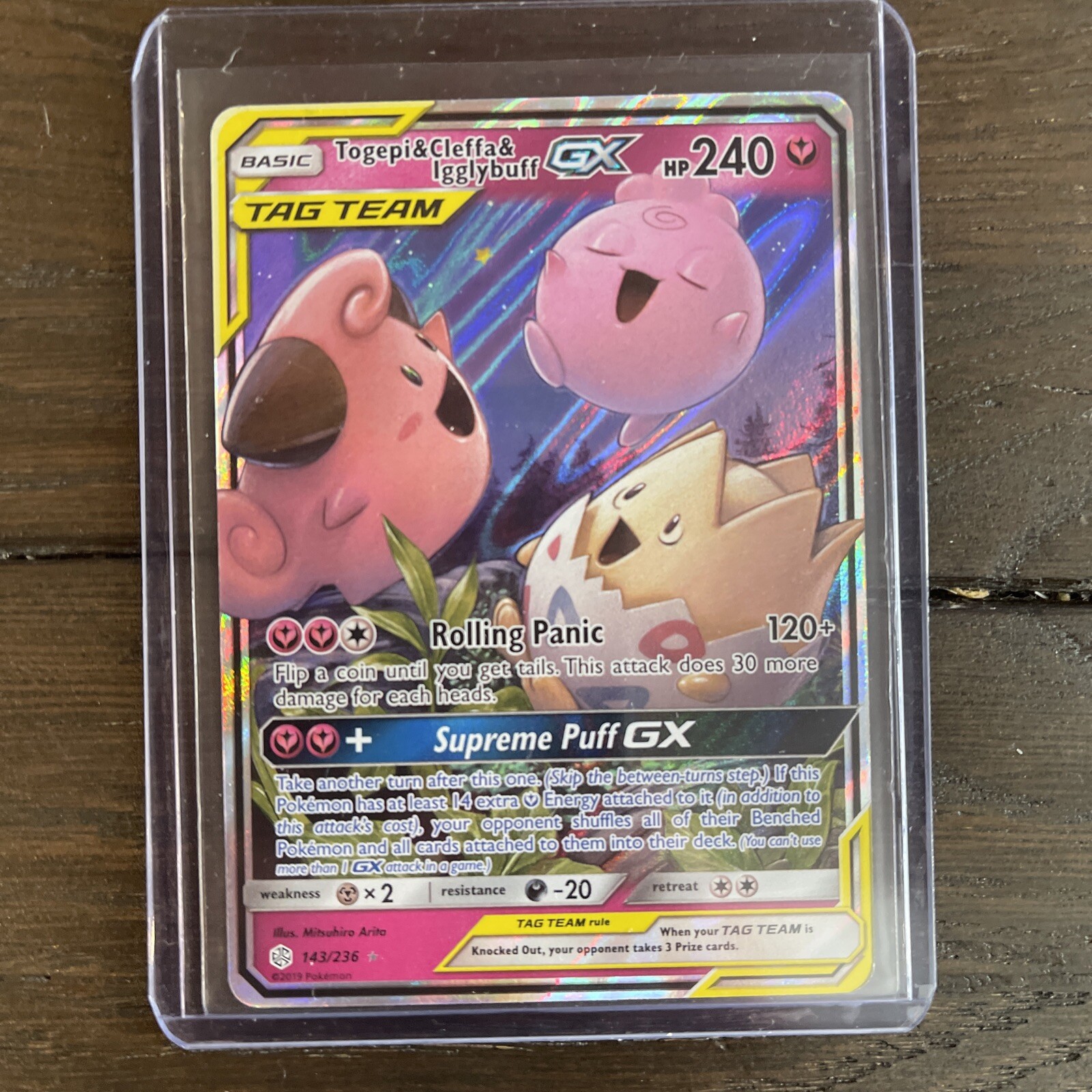 ULTRA RARE Togepi & Cleffa & Igglybuff GX 143/236 Tag Team Pokemon ...