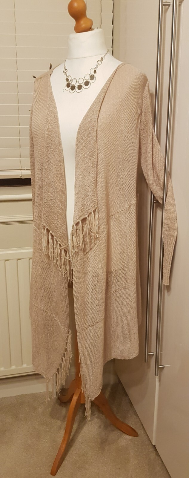 Beige lightweight Waterfall Cardigan | eBay UK