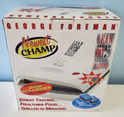 George Foreman Grill Champ Nonstick Electric GR11WSP3 Indoor Cookware ...