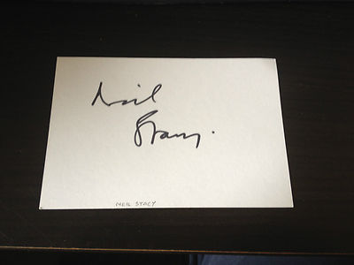 NEIL STACY - POPULAR ACTOR - COLDITZ - EXCELLENT SIGNED WHITE CARD ...