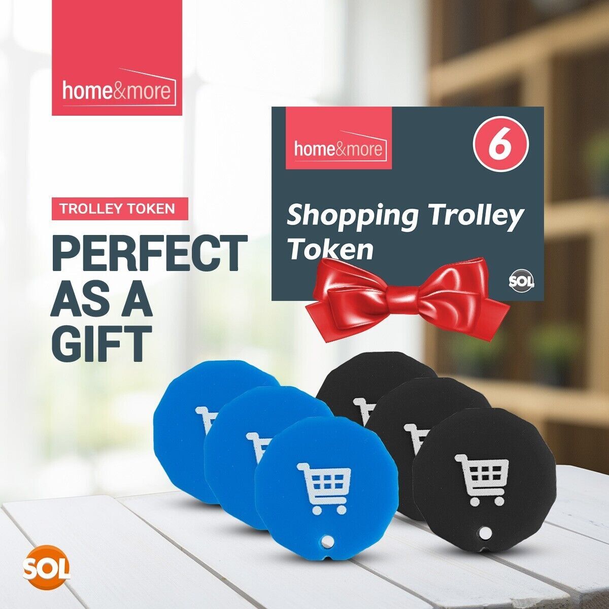6-24 Trolley Coin Token Removable Supermarket £1 One Pound Shopping ...