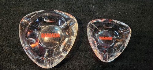 Vintage Ramada Inn Triangle Shaped Clear Glass Ashtrays- Set Of 2 | eBay