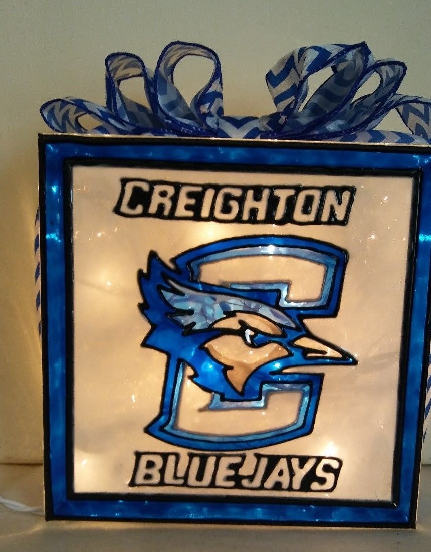 Lighted Painted Glass Blocks Split Monogram Glass Block | Regal Family