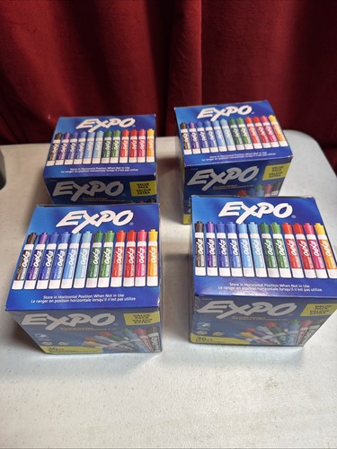 Lot Of 4 Boxes Expo Dry Erase Markers, Chisel Tip, Assorted, 36/Pack ...