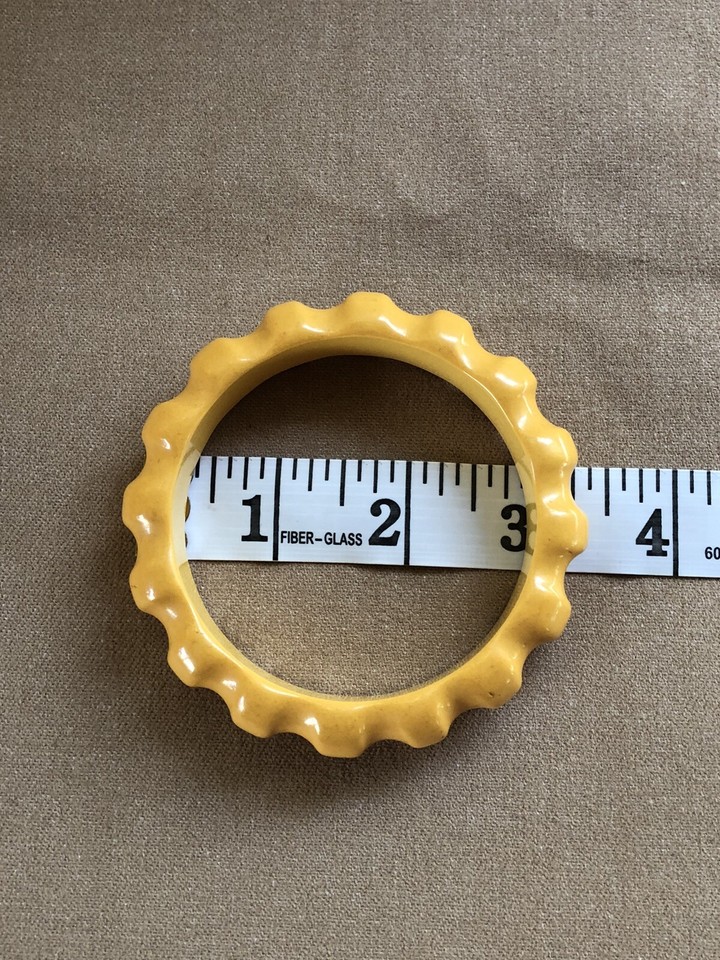 Vintage BAKELITE Custard Gear Carved Bangle Bracelet | eBay