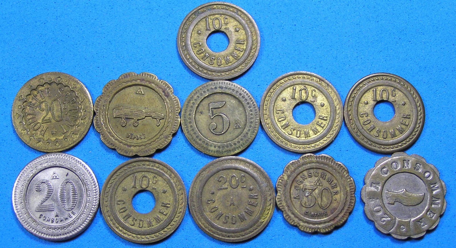 French or other European Consommer Vintage Tokens Lot of 11 | eBay