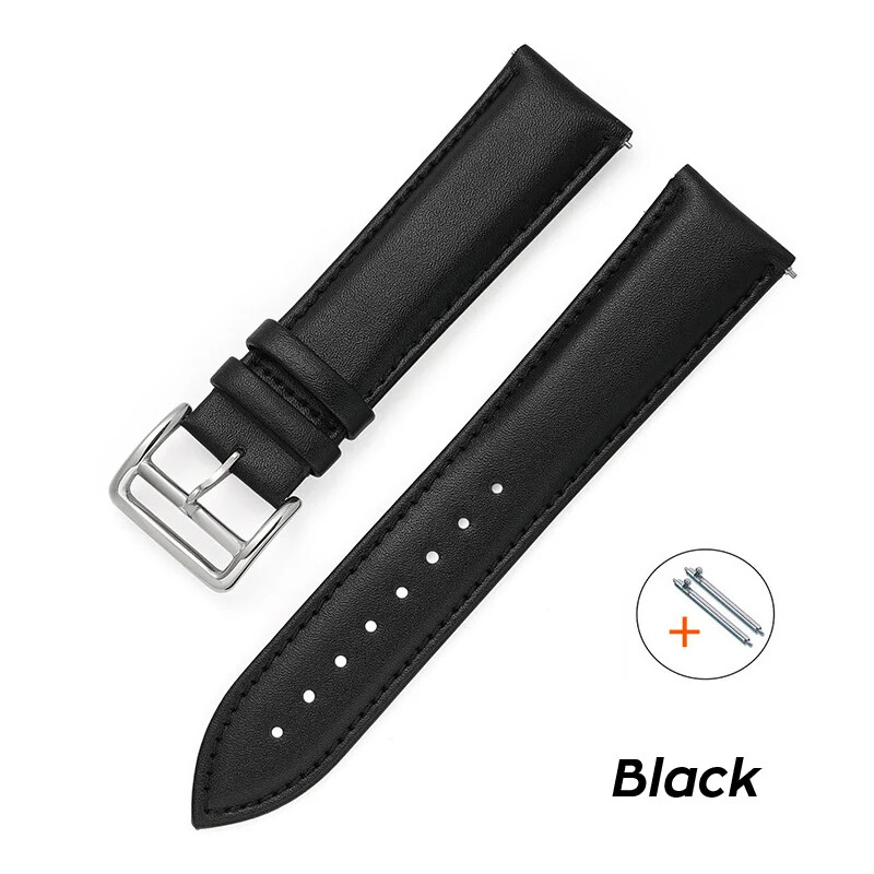 20 22mm Cow Leather Watch Band Quick Release Wristband Strap Men Women ...