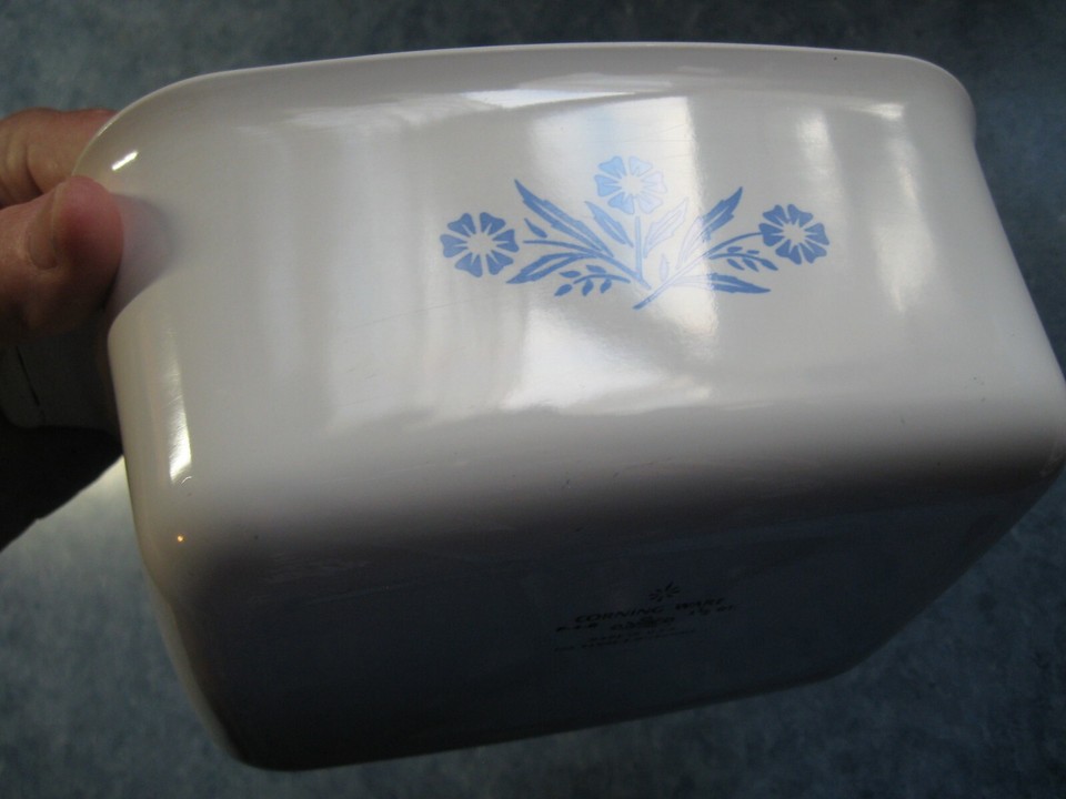 VINTAGE CORNING WARE BLUE CORNFLOWER,P-4-B 1 1/2 QT. RARE STAMP EARLY ...
