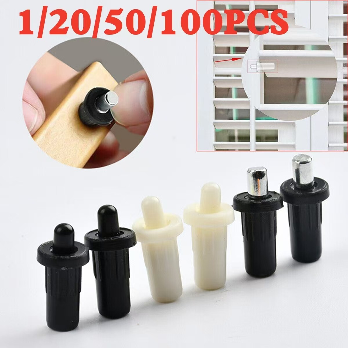1-100Pc Spring Loaded Replacement Pin Plantation Shutter Louver Repair ...