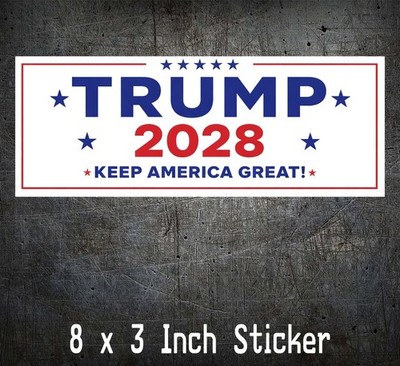 TRUMP 2028 Decal Bumper Sticker Republican JD Vance Maga USA America ...
