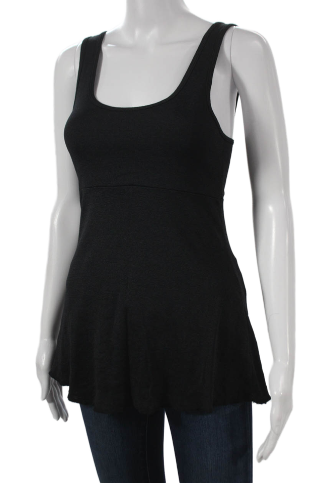 Michael Stars Womens Basic Sleeveless Scoop Neck Black Polyester Tank ...