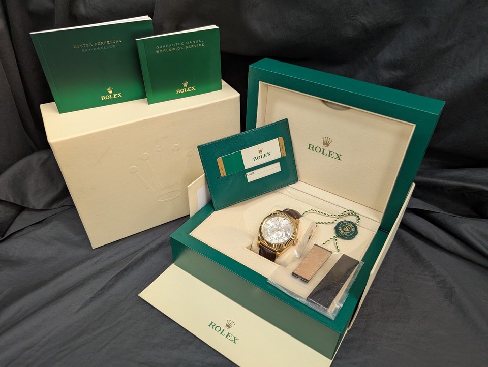 Rolex 326138 Sky-Dweller Silver Roman Dial 42mm 2017 Box & Papers NOS ...
