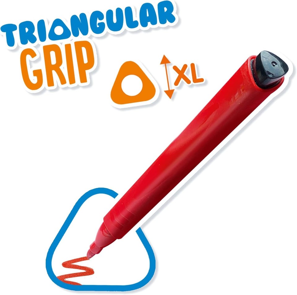 SES Creative 14696 Triangular grip colouring pens - Ergonomic handle ...