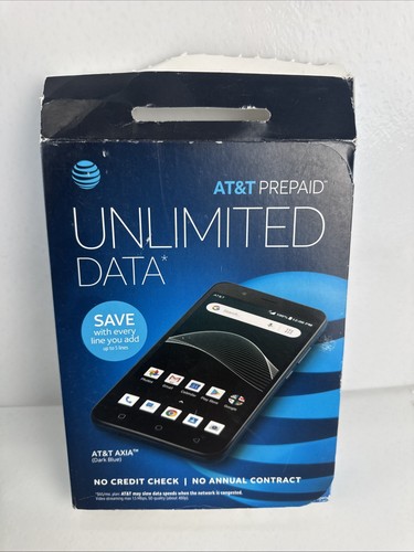 AT&T Prepaid Phone 16GB Dark Blue AXIA QS5509A Brand New Open Box ...
