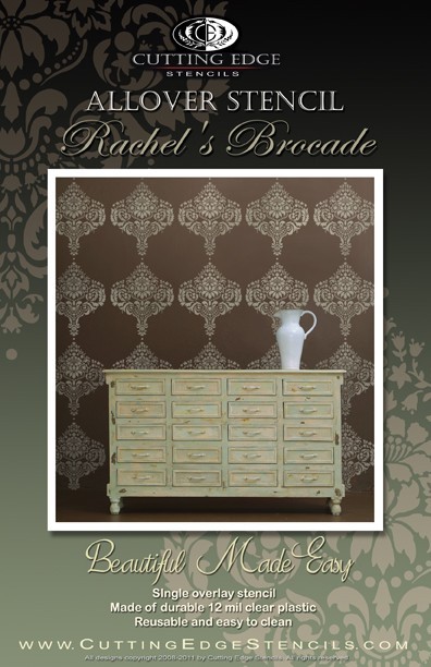 Rachel's Brocade Damask Wall Stencil - DIY Stencils for Walls Painting ...