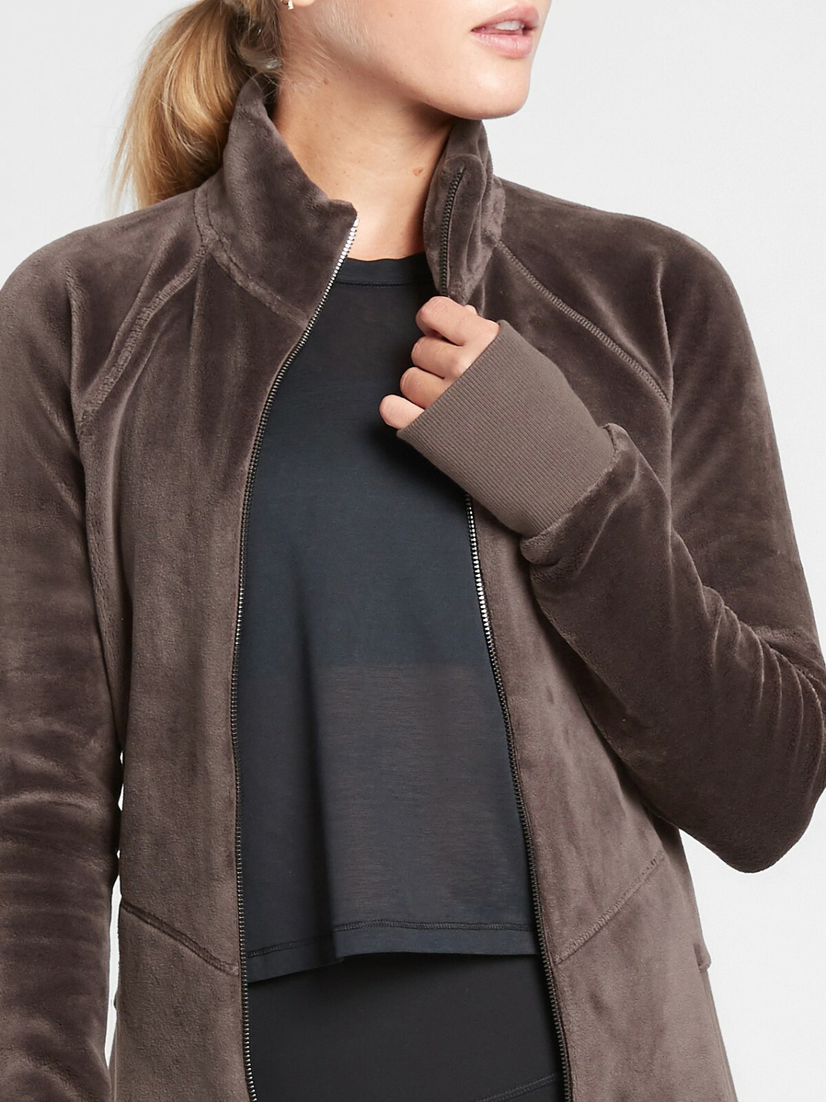 NWT Athleta Cloud Fleece Jacket, BLACK SIZE S #599502 O0805 | eBay