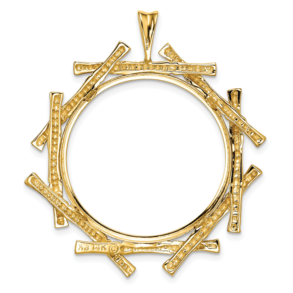 14K Yellow Gold Coin Bezel Pendant Mounting 14mm - 32mm Coin Size ...