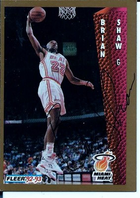 Autographed Brian Shaw Miami Heat 1992-93 Fleer Basketball Card #122 | eBay