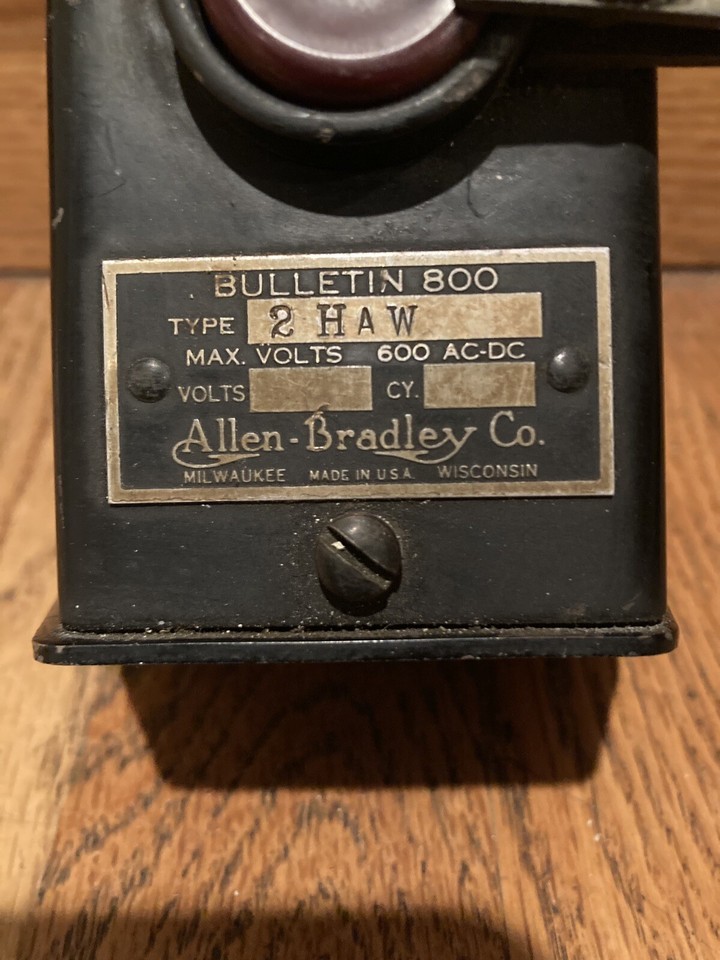 Vintage Allen Bradley Push Button Station-Art Deco 1940’s Industrial ...