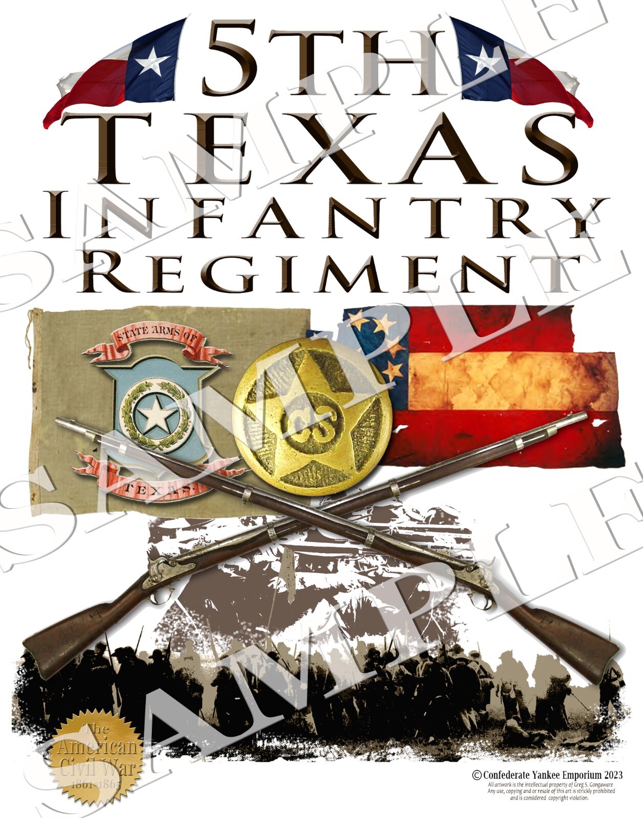 5th Texas Infantry C.S.A. Army American Civil War themed art print | eBay