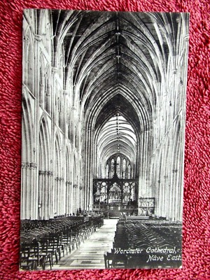 WORCESTER CATHEDRAL NAVE EAST G.B. BLACK & WHITE POSTCARD [479] | eBay