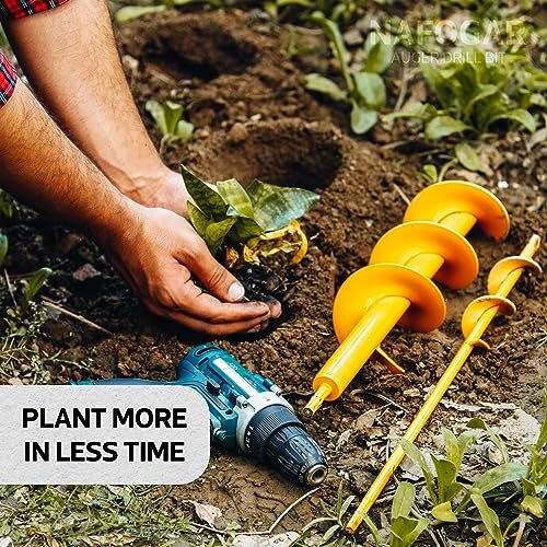 Auger Drill Bit Set Garden Post Hole Digger Bulb Planter Tool Hex Drive ...