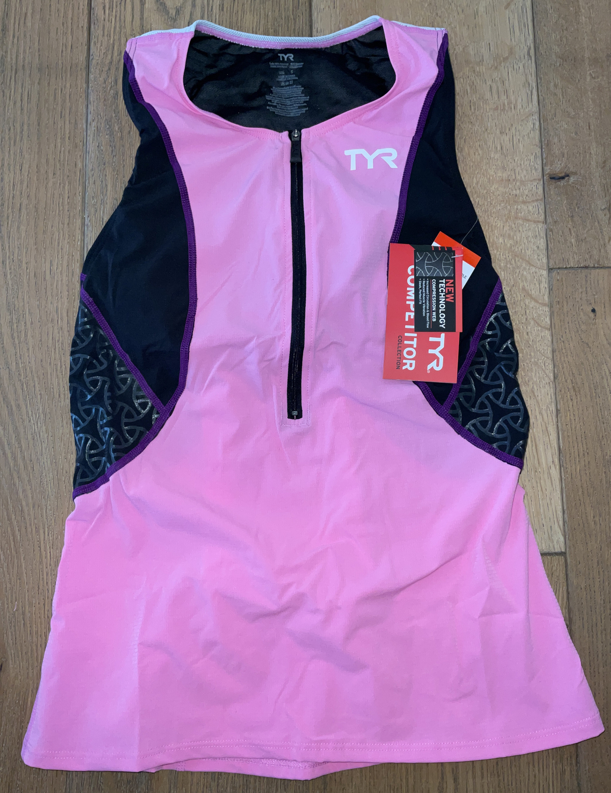 TYR Triathlon Women's Small Tank Singlet Front Zip With Bra Tri ...