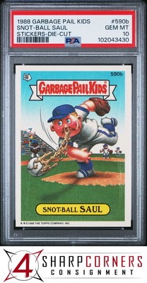 1988 GARBAGE PAIL KIDS STICKERS D/C #590b SNOT-BALL SAUL SERIES 15 POP ...