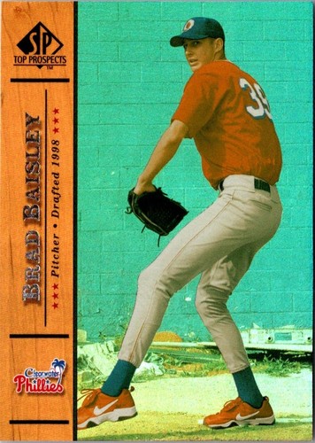 2001 SP Top Prospects Brad Baisley #78 Clearwater Phillies Baseball ...