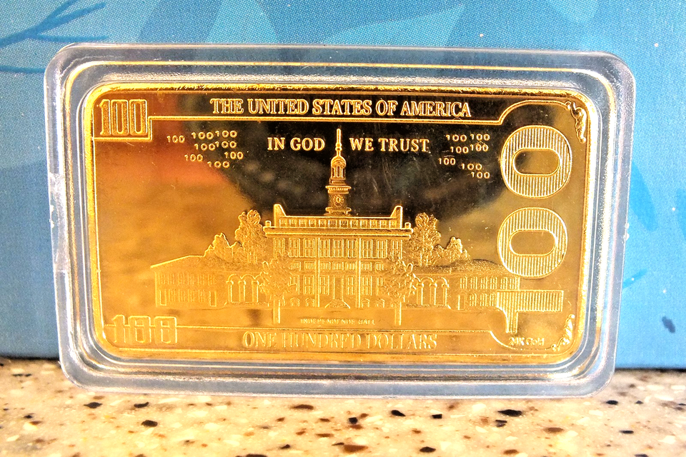 Donald Trump 24K Gold Plated $100 Bar - Collectible Coin/Bar In ...