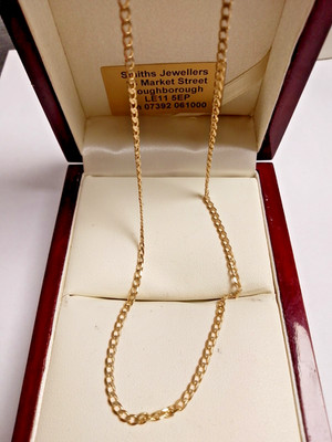9ct Gold curb chain Bankrupt stock Weight 4.5 grams Length 20 inch ...