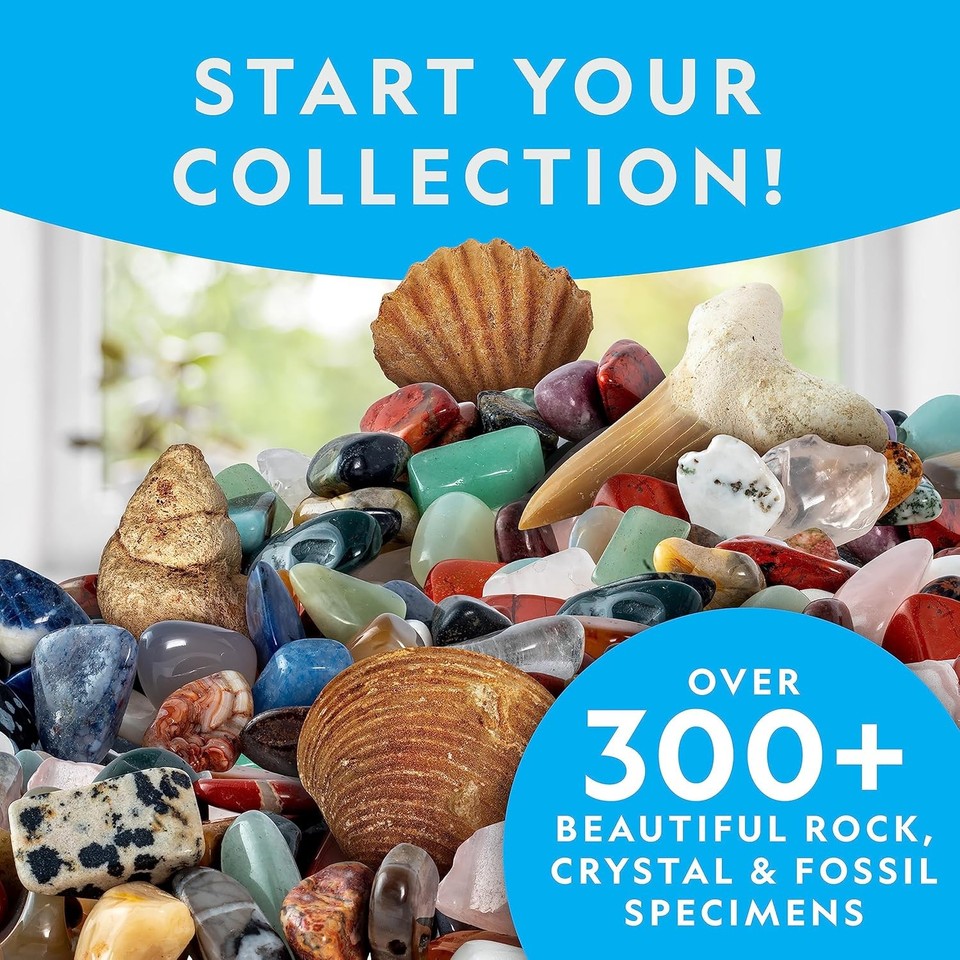 National Geographic 300pc Rock Collection Set w/ Fossils, Gemstones ...