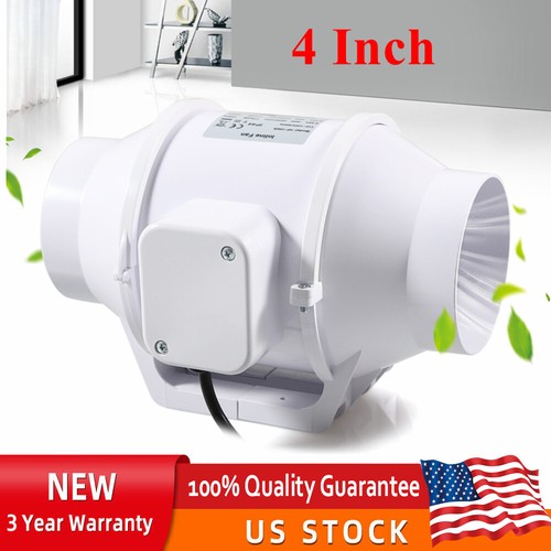 4 Inch Inline Duct Fan Ventilation Quiet Exhaust Blower Exhaust Fan 30 ...