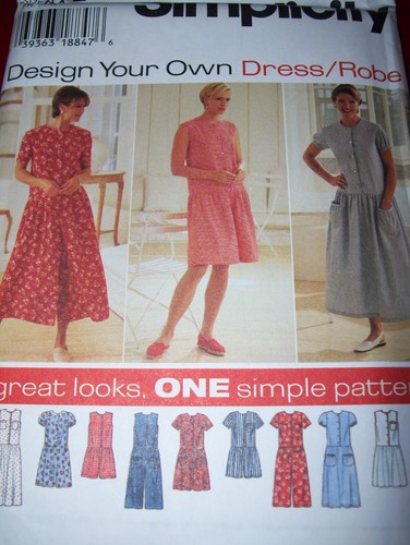 🌹 UNCIRCULATED SIMPLICITY #7102-LADIES 9 STYLE DRESS & ROMPER PATTERN ...