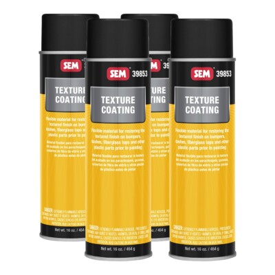SEM 39853 Black Bumper Dashboard Plastic Spray Texture Coating 16 oz (4 ...