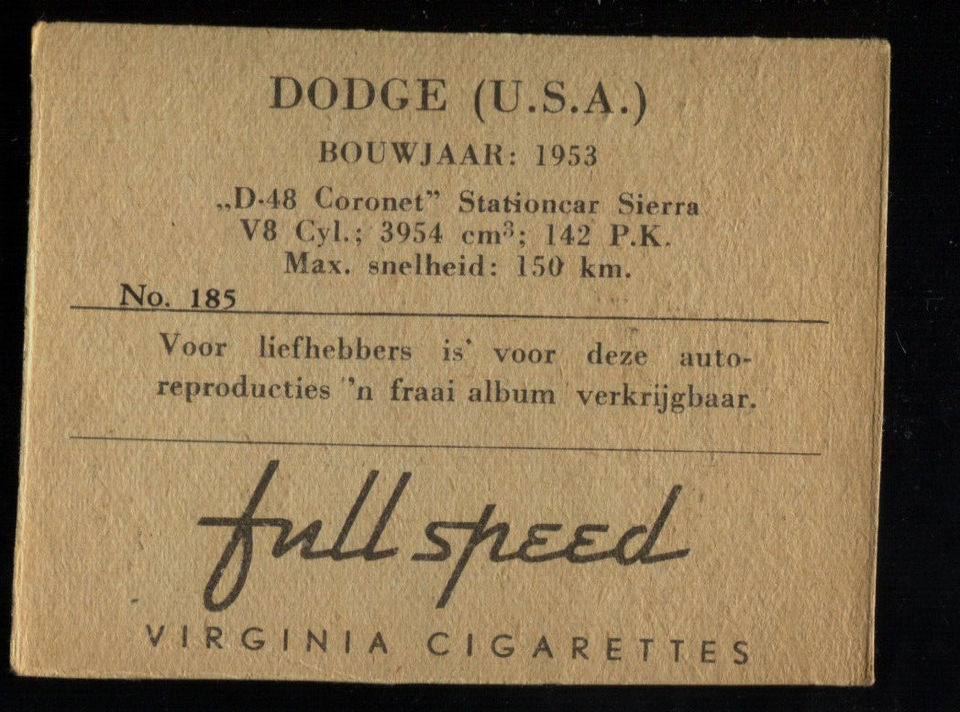 Dodge D-48 Coronet Stationcar Sierra 1953 Vintage 1950s Dutch Trading ...
