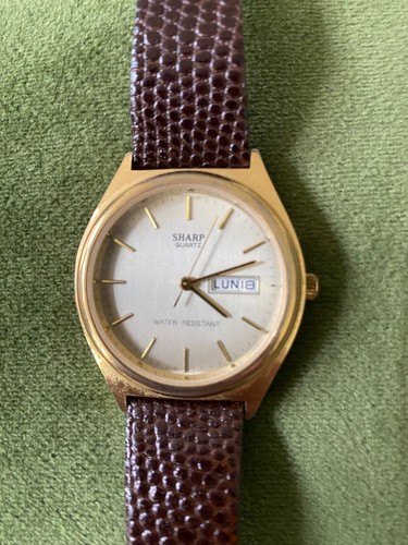 Sharp Quartz Watch, Leather Band, Model 247193 | eBay
