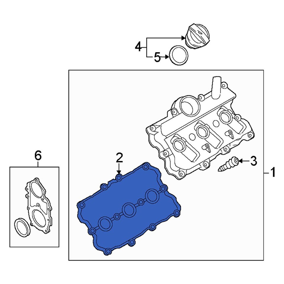 New Genuine Porsche Left Engine Valve Cover Gasket 94610593665 / 9461 ...