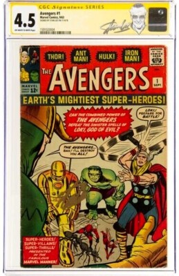 STAN LEE Signed 1963 AVENGERS #1 * SS Marvel Comics CGC 4.5 VG+ ...