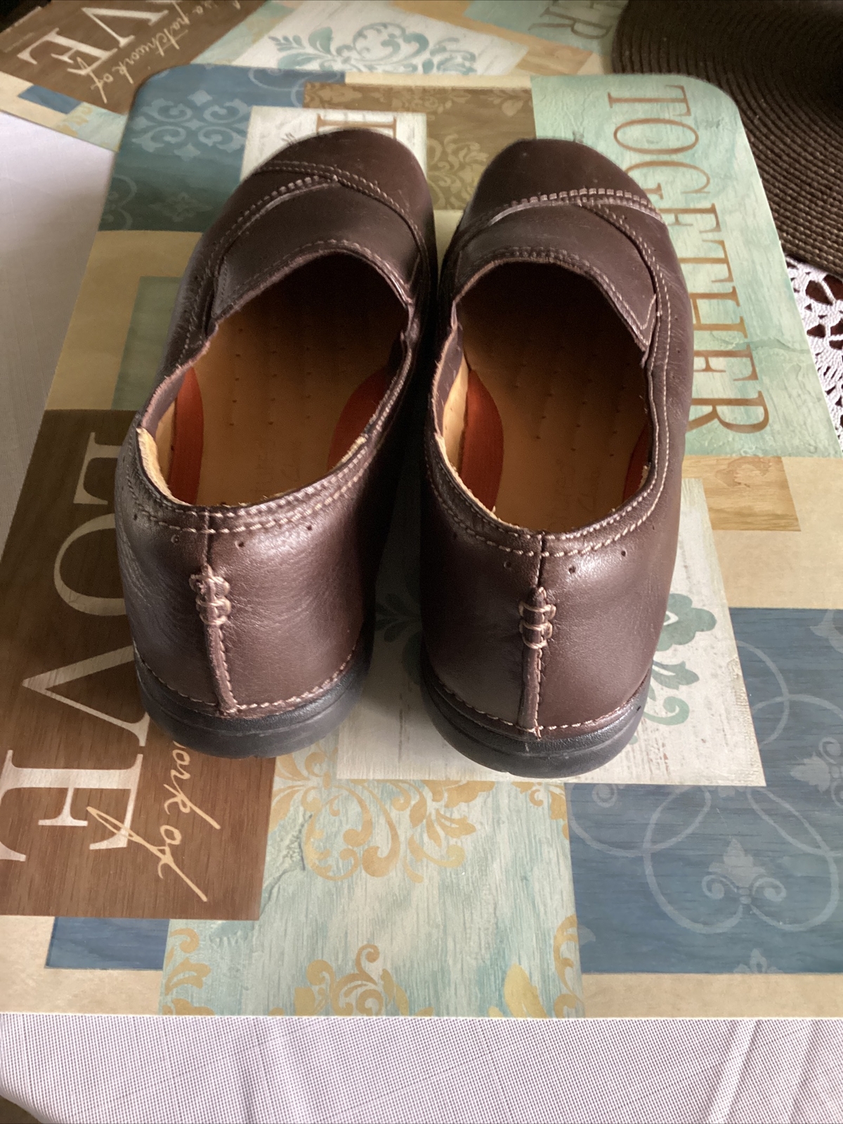 Clarks Structured Shoes Womens 7 M Casual Comfort Slip On Loafer Brown ...