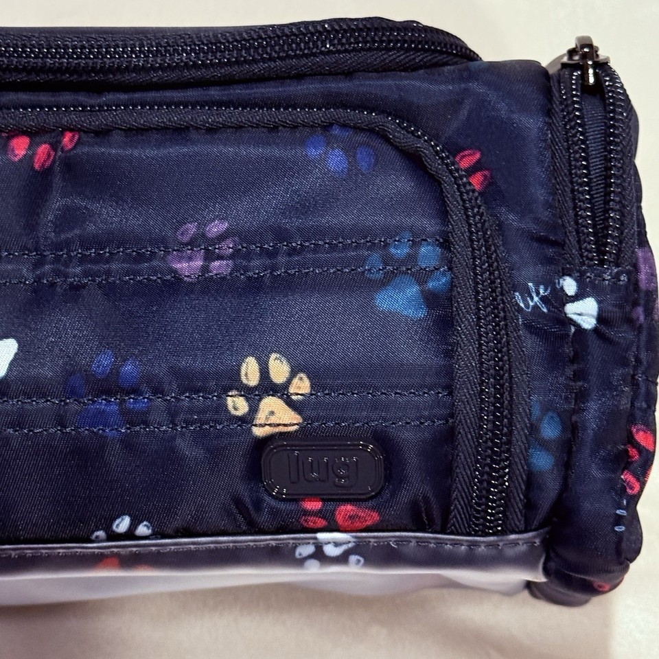 New Lug Cosmetic Bag Mini Trolley Dog Paws Prints Blue NWT NEW | eBay