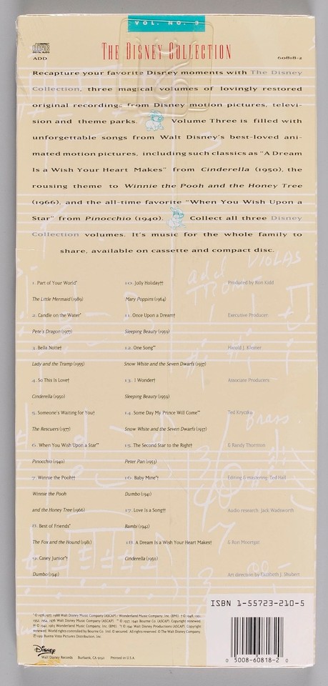 The Disney Collection Volume 3 CD New Sealed Long Box 1991 | eBay